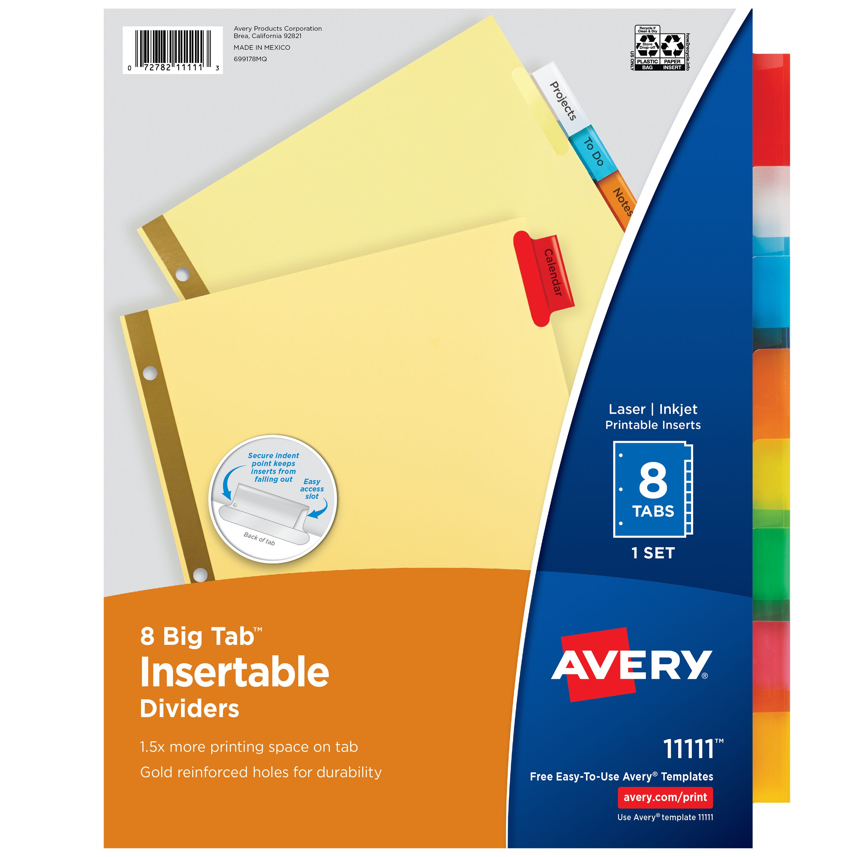 Big Tab™ Insertable dividers, 8 Tabs 11111 | Avery | Avery